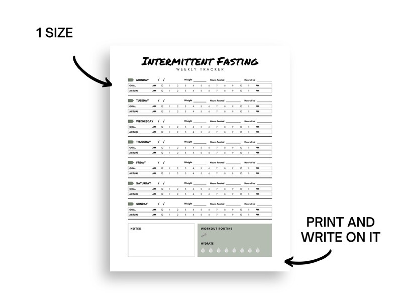 Intermittent Fasting | Fasting Printable | Fasting Planner ...