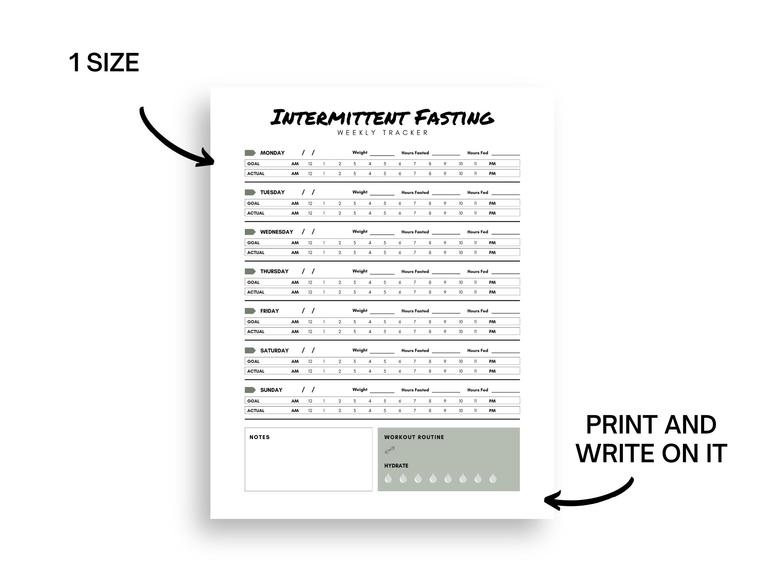 Intermittent Fasting | Fasting Printable | Fasting Planner ...