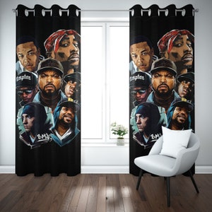 Rap Artist Curtain, Hip Hop, Hip Hop Decor, Music Room Curtain, Eminem ...