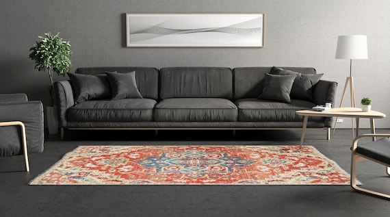 Rust Turkish Beige Rug Traditional Vintage Design Oriental 8 - Etsy