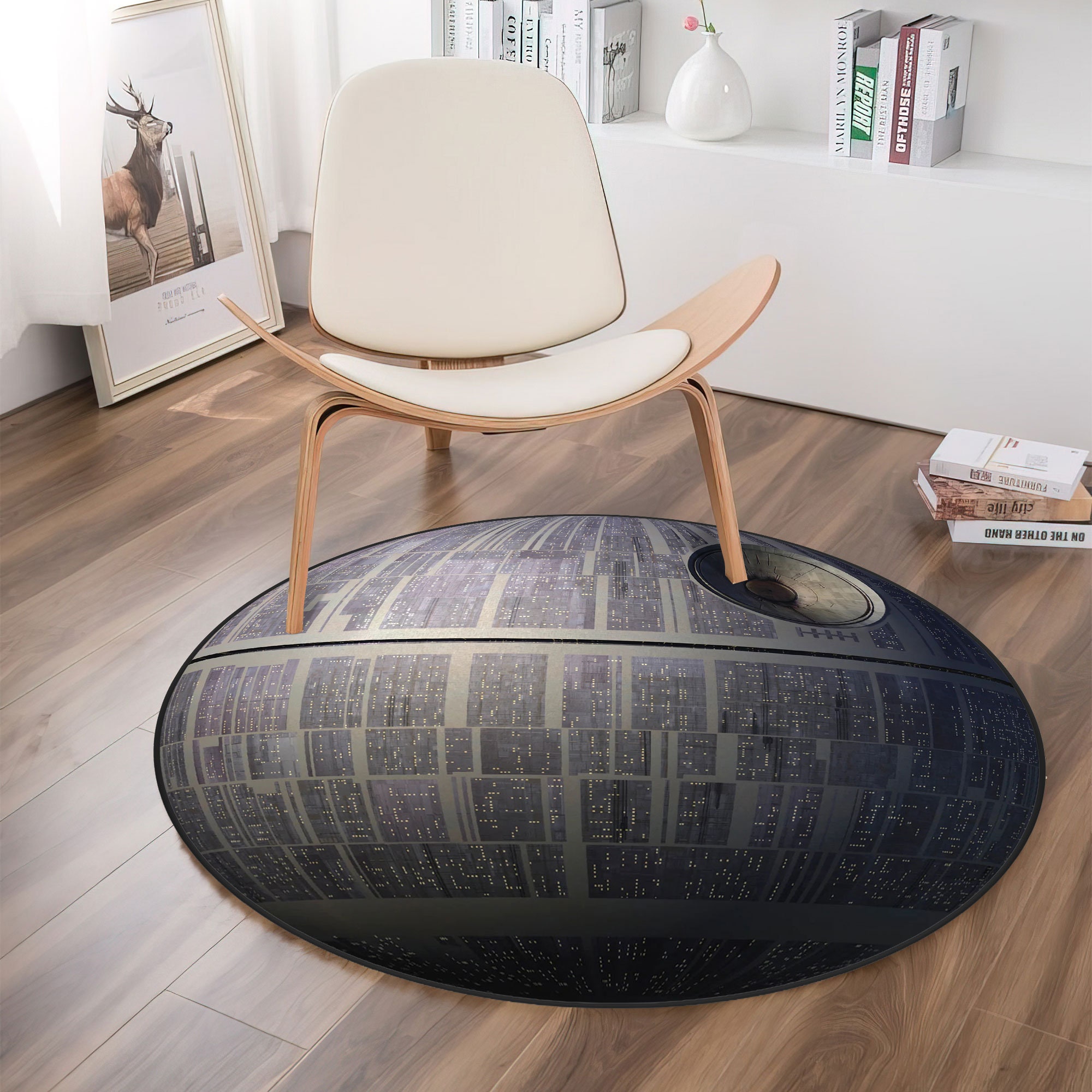 Legendary Movie Rug, Death Star Rug, Home Theater Décor, TV Room Rug ...