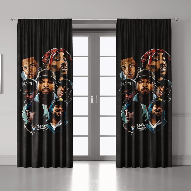 Rap Artist Curtain, Hip Hop, Hip Hop Decor, Music Room Curtain, Eminem ...