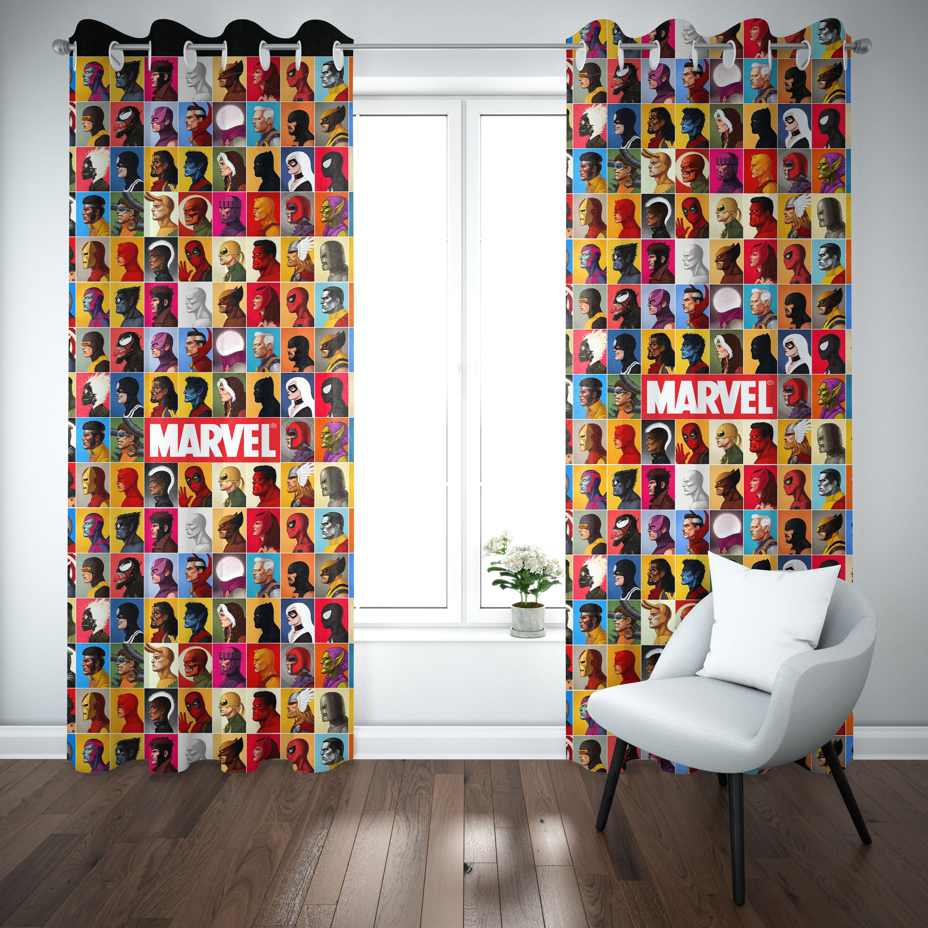 Avengers Window Curtain, Super Hero Curtain, Marvel Curtain Hulk Thor ...