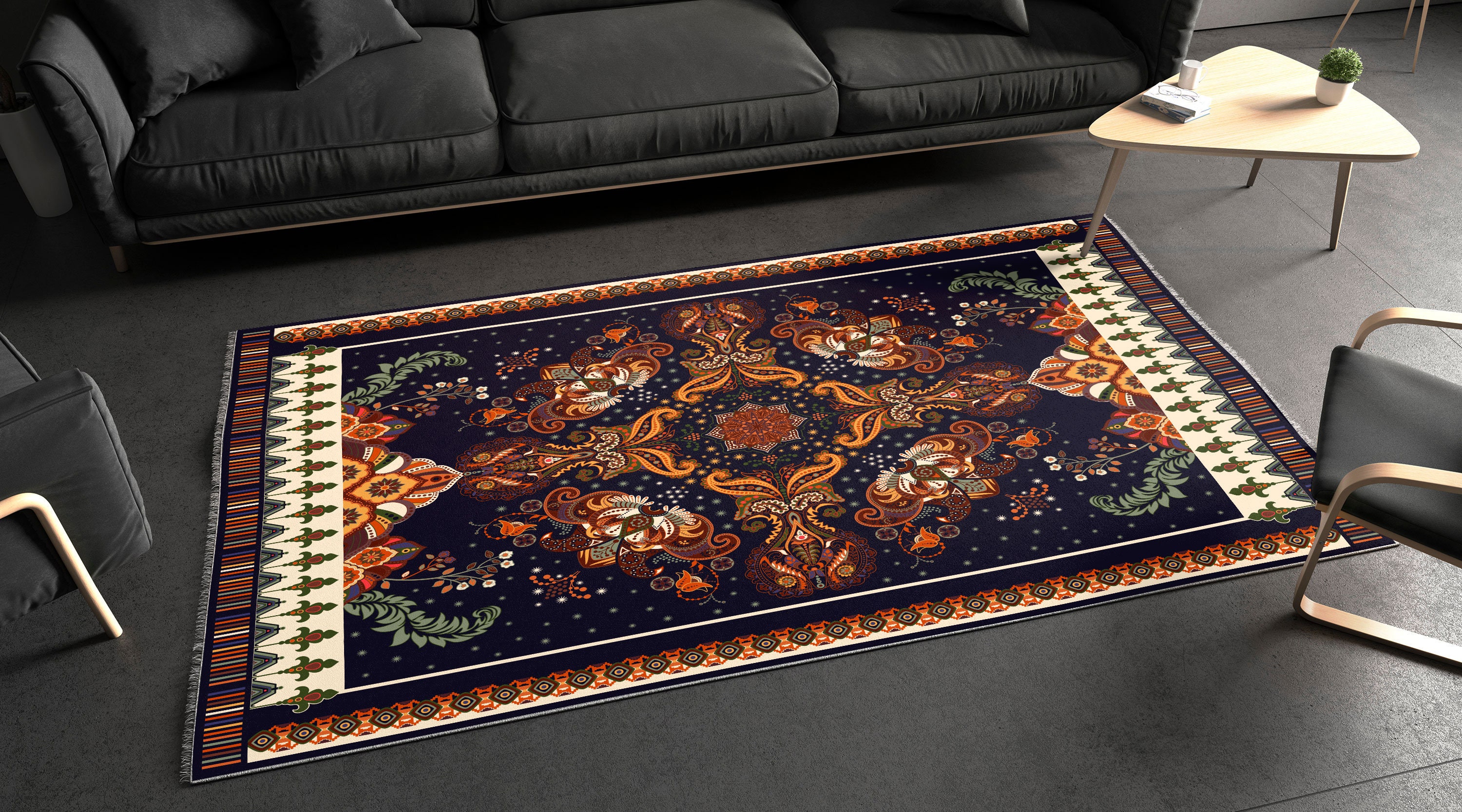 Black Rug Black Area Rug Western Rug Western Area Rug - Etsy