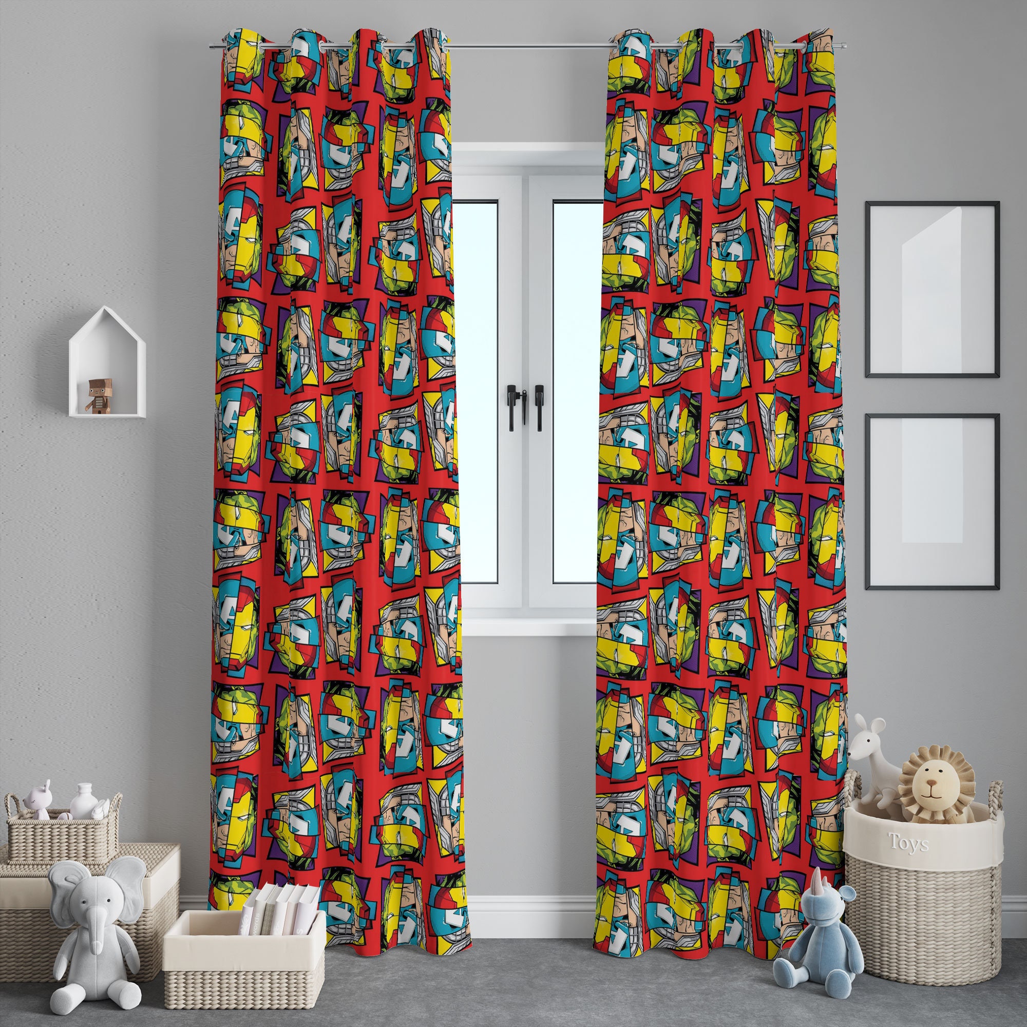 Avengers Window Curtain,abbey Road Super Hero Curtain,marvel Curtain ...