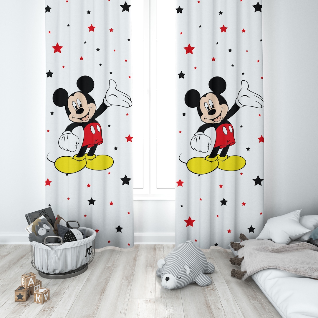 Mickey Mouse Nursery Curtain, Boy's Room, Curtains for Kids Room, Kids ...