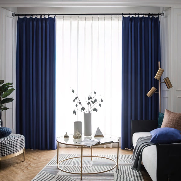 Navy Curtains - Etsy