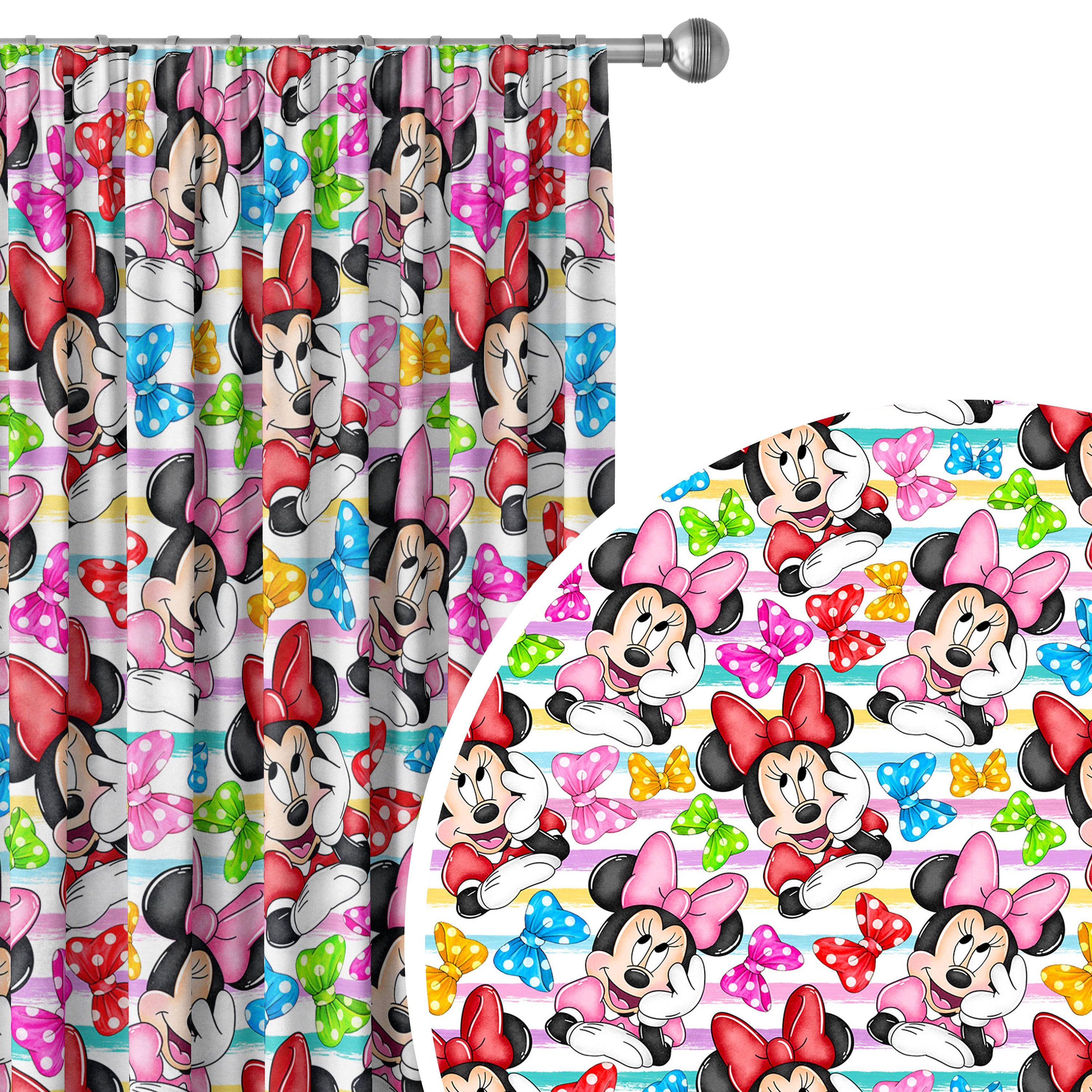 Minnie Mouse Colorful Desing Nursery Kids Curtain Panels - Etsy