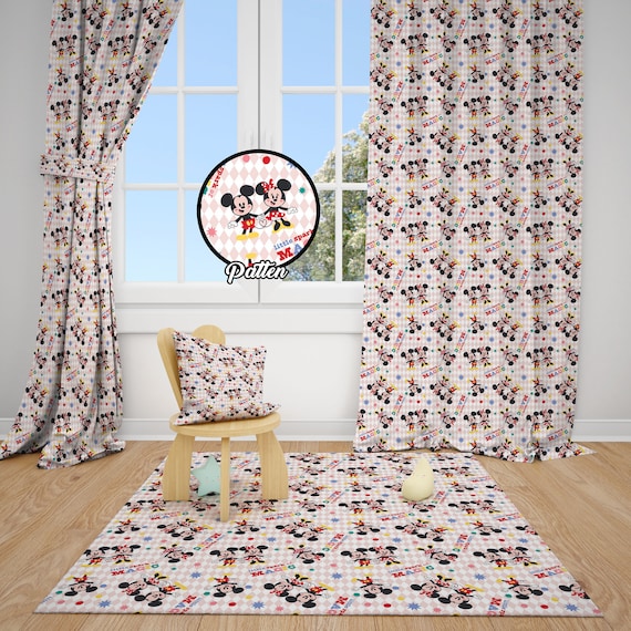 Mickey Mouse Curtains Baby Boy and Girl Kids Room Curtain Nursery Room Curtains Window Curtain Childrens Room Curtain Etsy UK