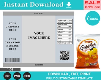 Goldfish 1oz Wrapper Template - Etsy