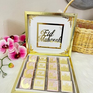 Eid Mubarak, Ramadan Blessed Chocolate Box, Eid Mubarak Gift Chocolate Box, Ramadan Kareem ...