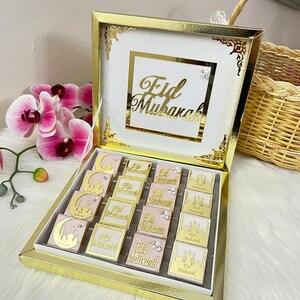 Eid Mubarak, Ramadan Blessed Chocolate Box, Eid Mubarak Gift Chocolate Box, Ramadan Kareem ...