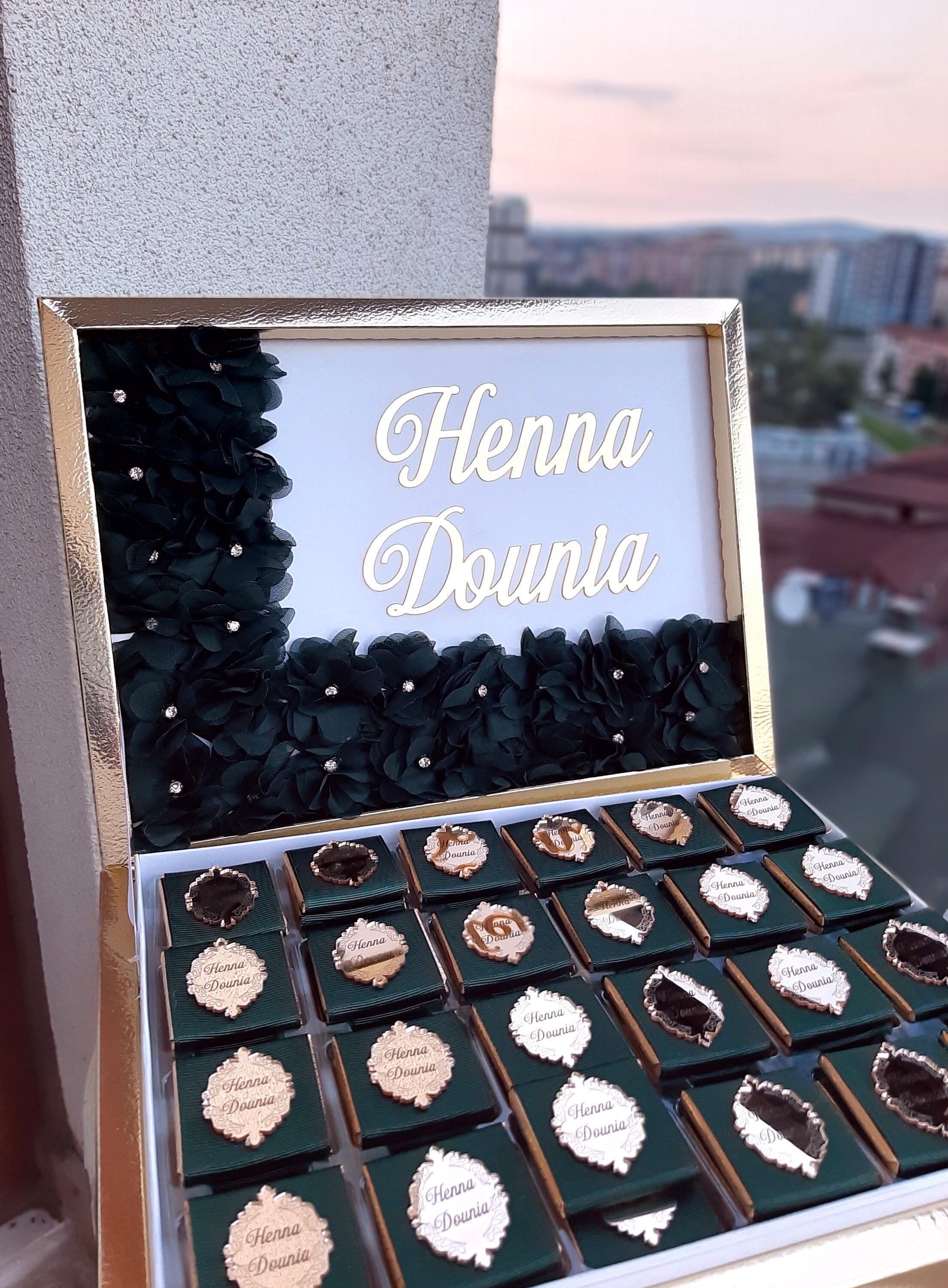 Personalized Henna Night Chocolate Box, Custom Name Plexi Favor, Bridal ...