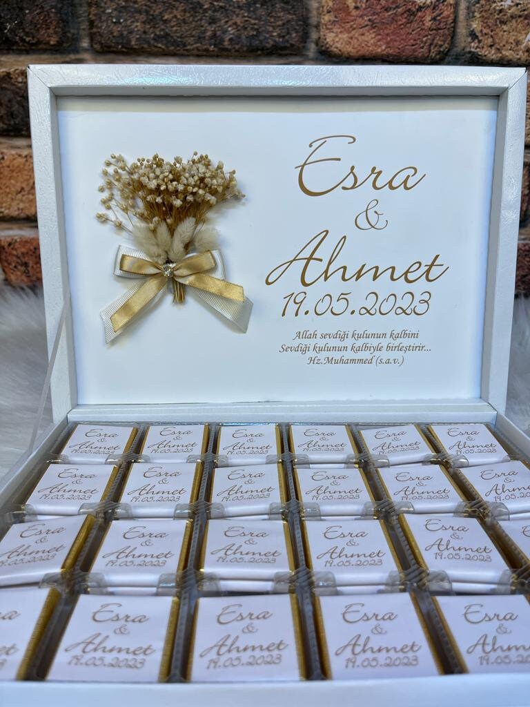 Wedding Chocolate Box Party Favors Engagement Chocolate - Etsy