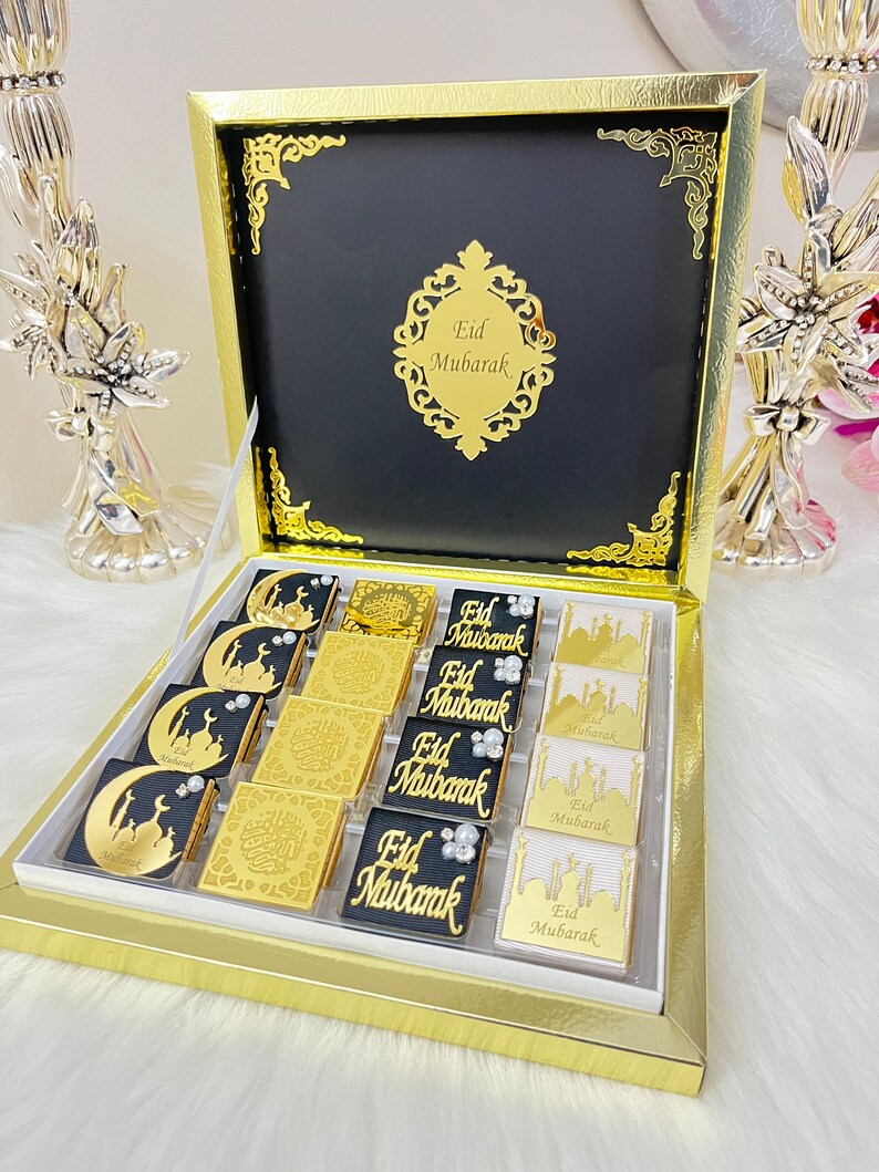 Eid Mubarak, Ramadan Blessed Chocolate Box, Eid Mubarak Gift Chocolate Box, Ramadan Kareem ...