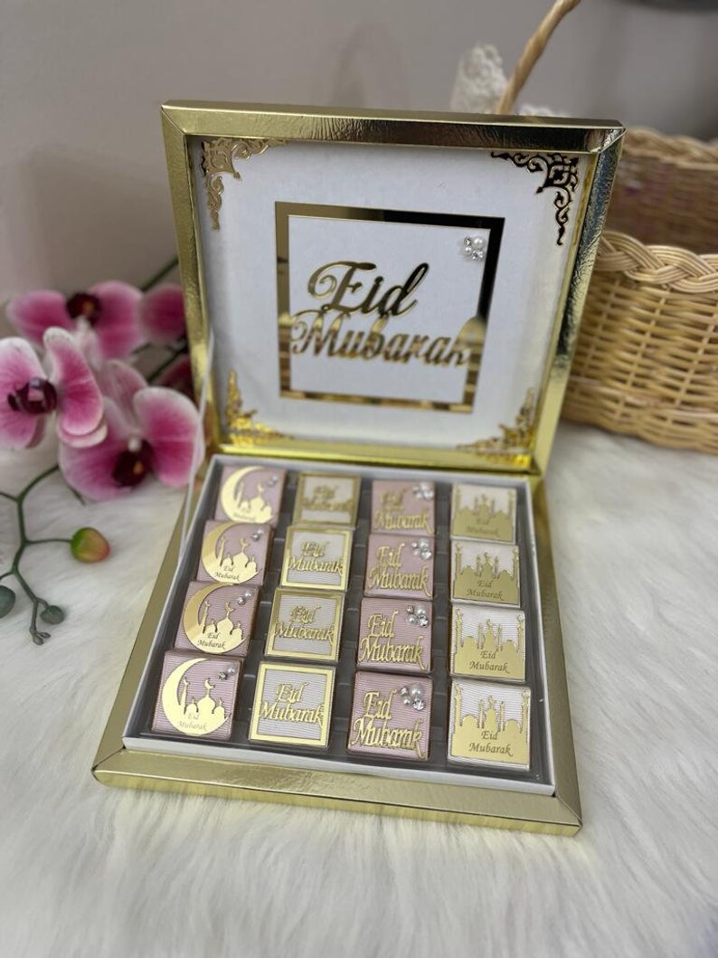 Eid Mubarak, Ramadan Blessed Chocolate Box, Eid Mubarak Gift Chocolate Box, Ramadan Kareem ...