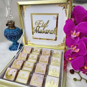 Eid Mubarak, Ramadan Blessed Chocolate Box, Eid Mubarak Gift Chocolate Box, Ramadan Kareem ...