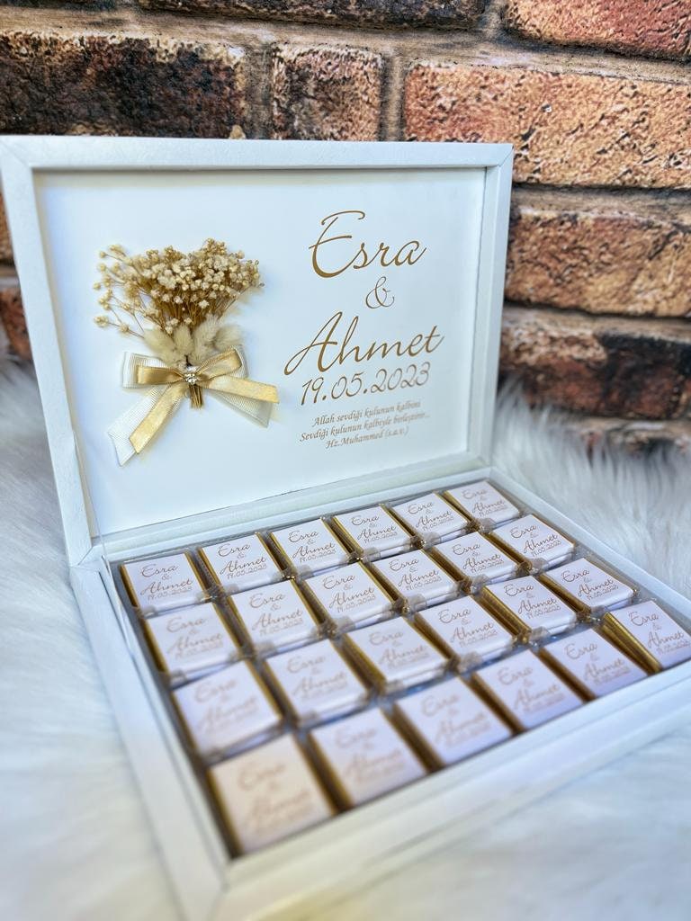 Wedding Chocolate Box Party Favors Engagement Chocolate - Etsy