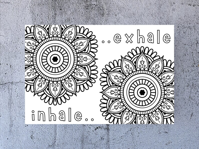GIANT Coloring Poster - Printable - Digital Download - Inhale Exhale ...
