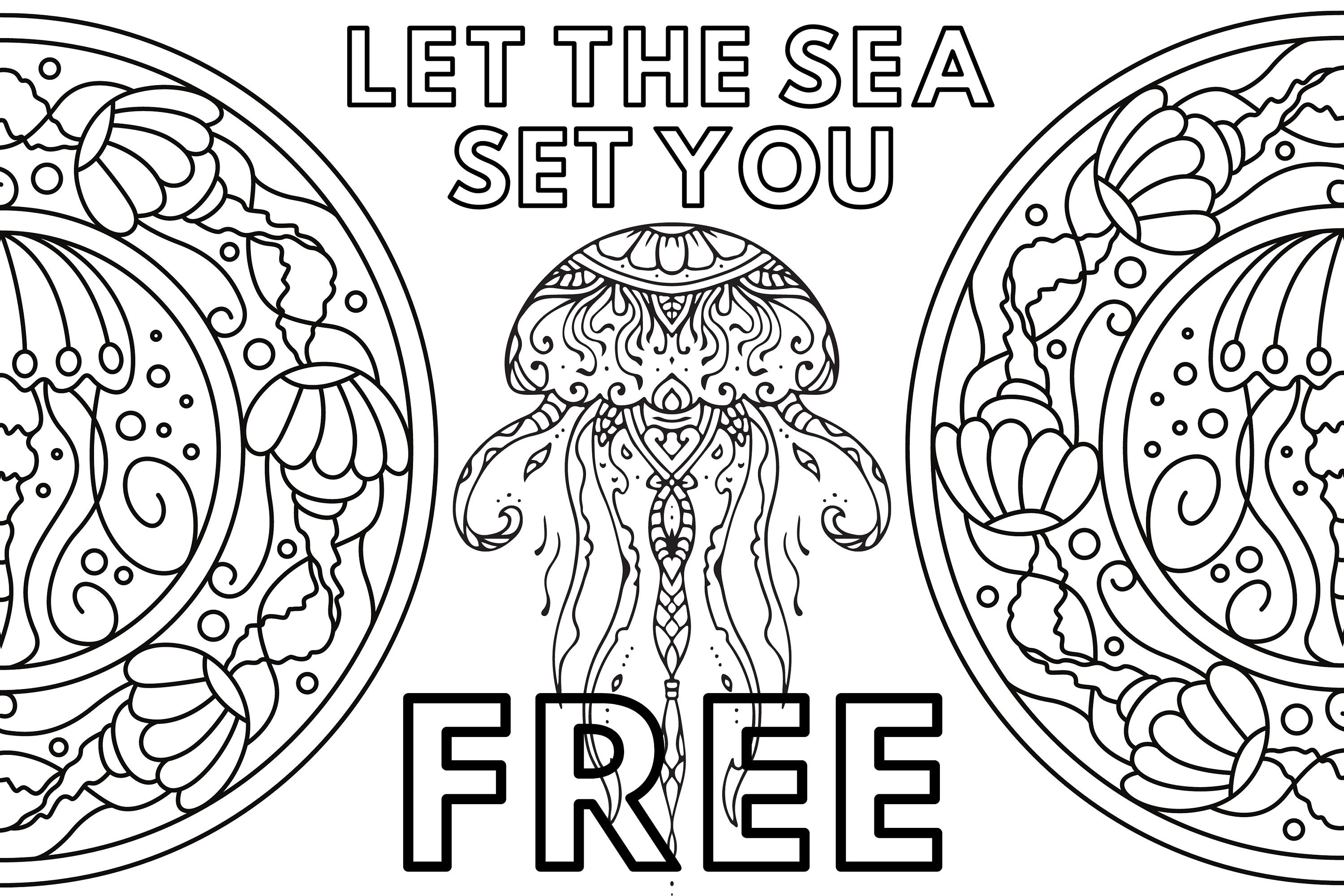 GIANT Coloring Poster - Printable - Digital Download - Sea Creature ...