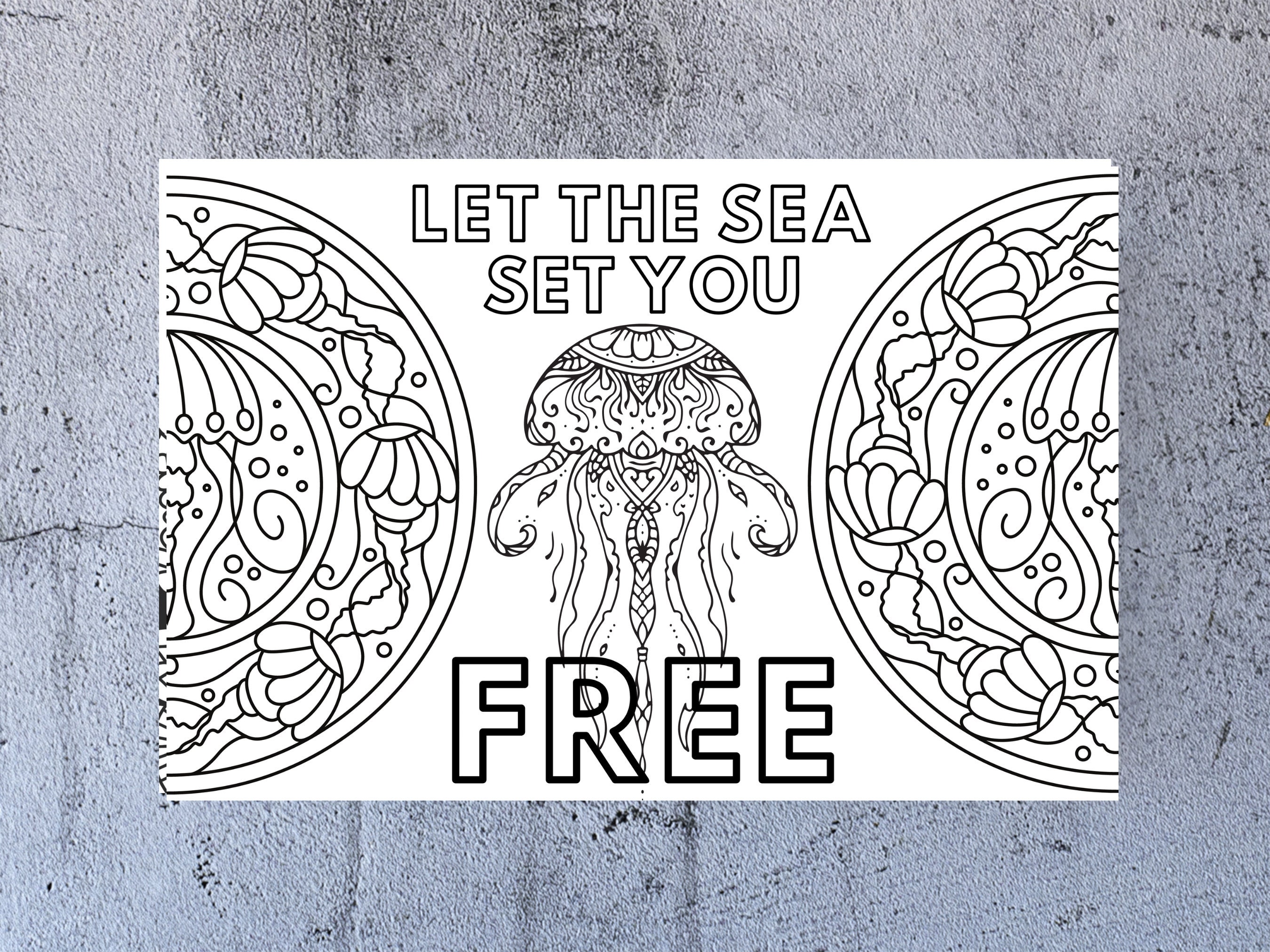 GIANT Coloring Poster - Printable - Digital Download - Sea Creature ...