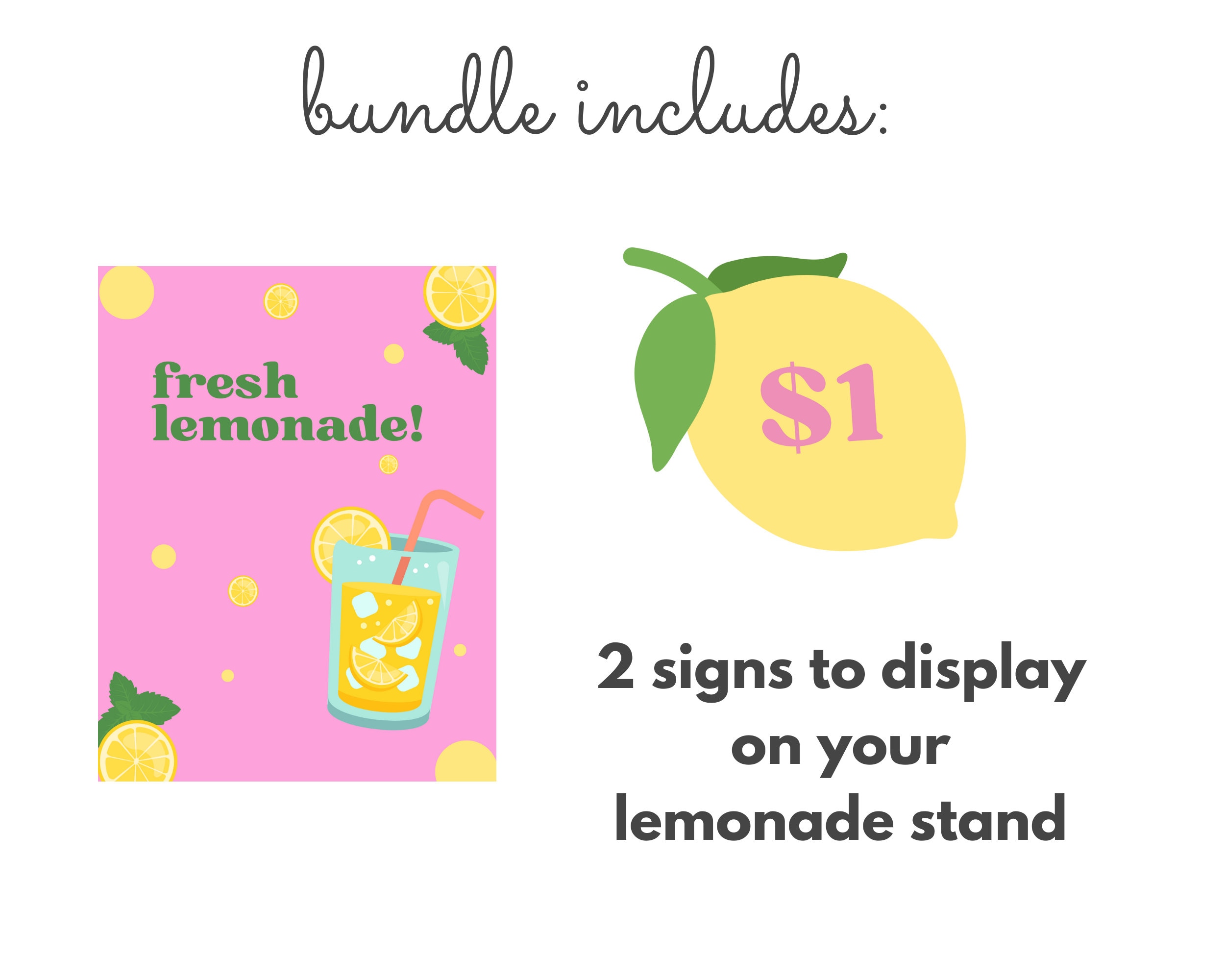 DIY Lemonade Stand Bundle, Download and Print Your Own Lemonade Stand ...