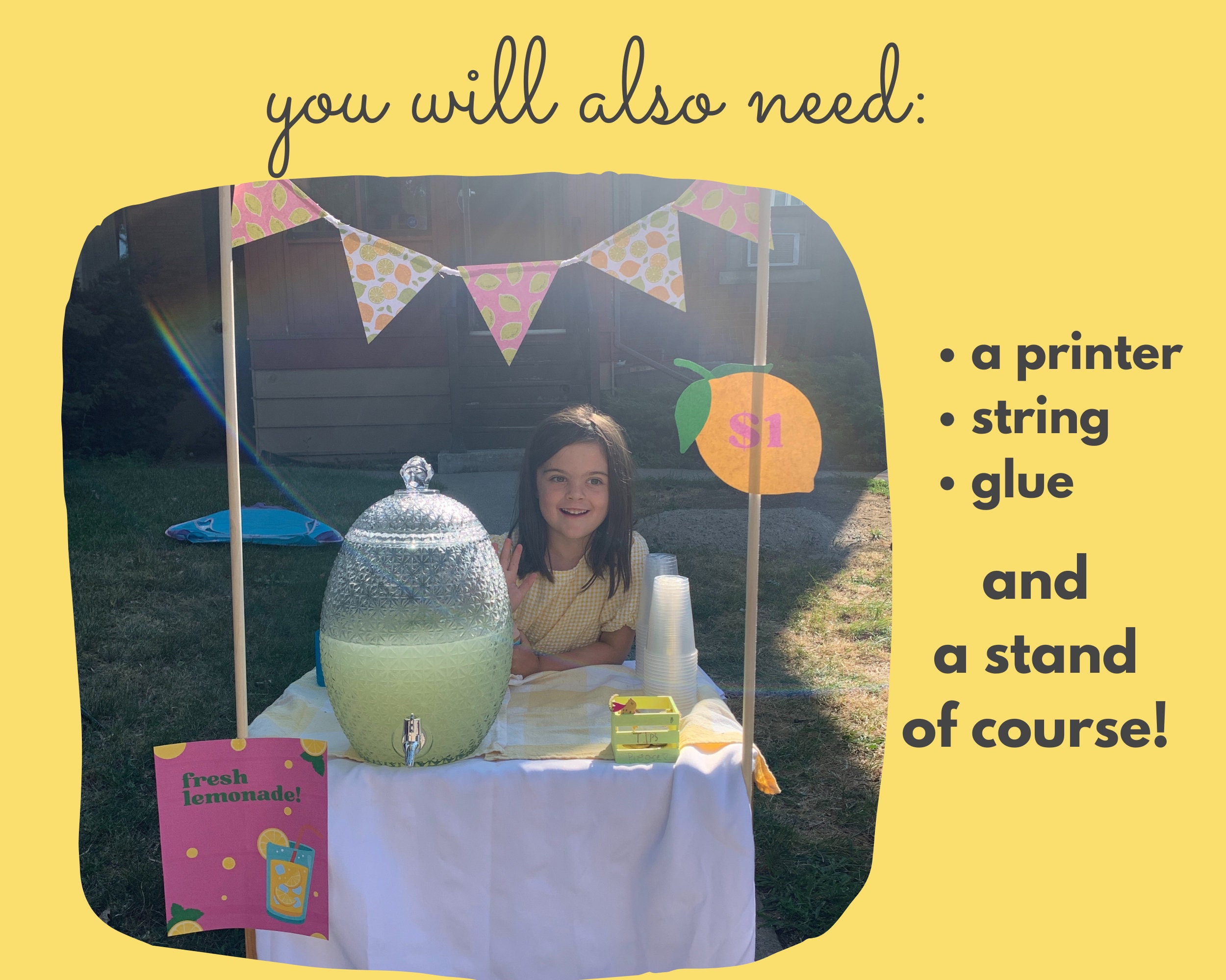 DIY Lemonade Stand Bundle, Download and Print Your Own Lemonade Stand ...