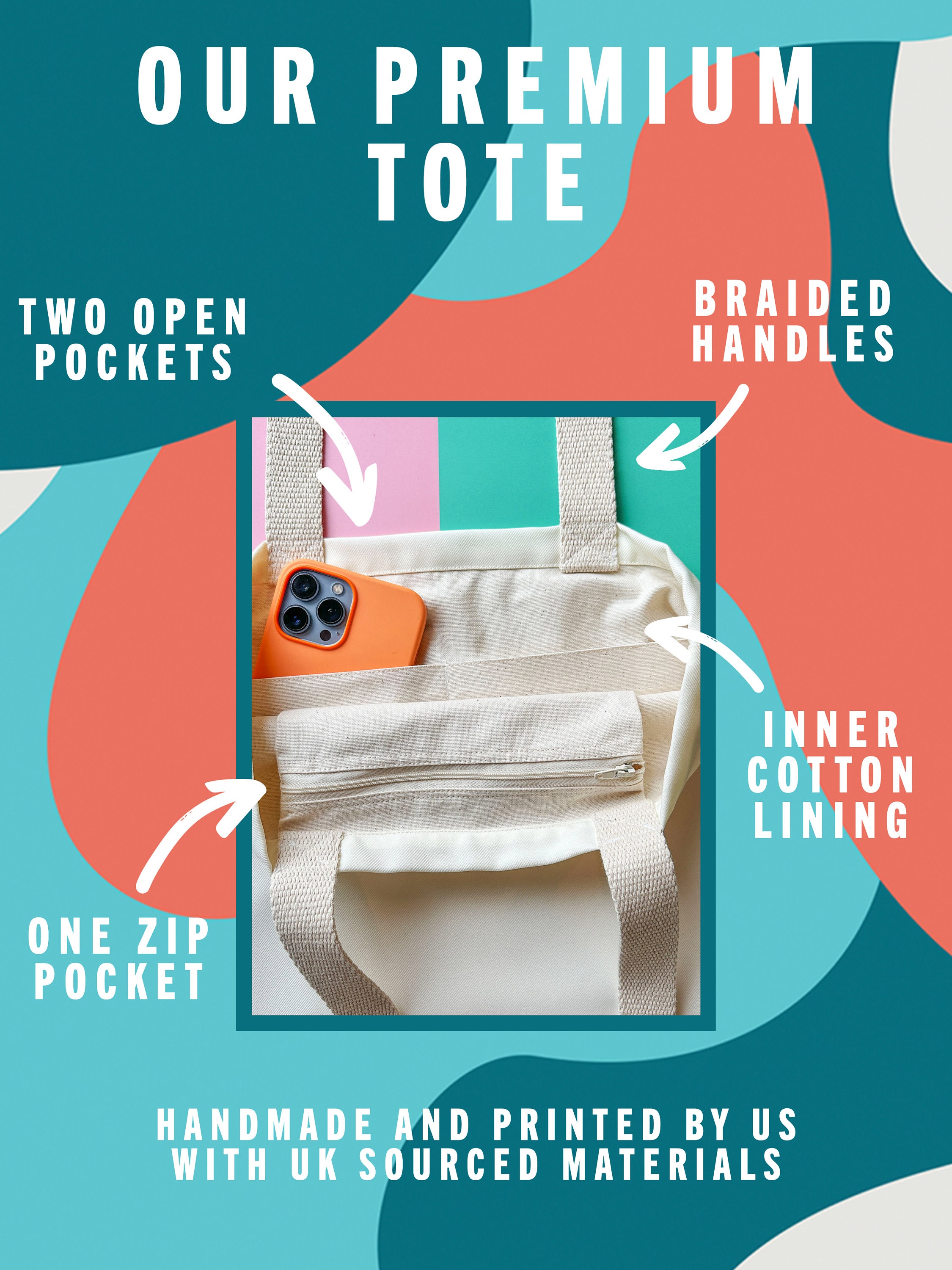 Smiley Face Tote Bag UK With 'whatever' Smile Design - Etsy