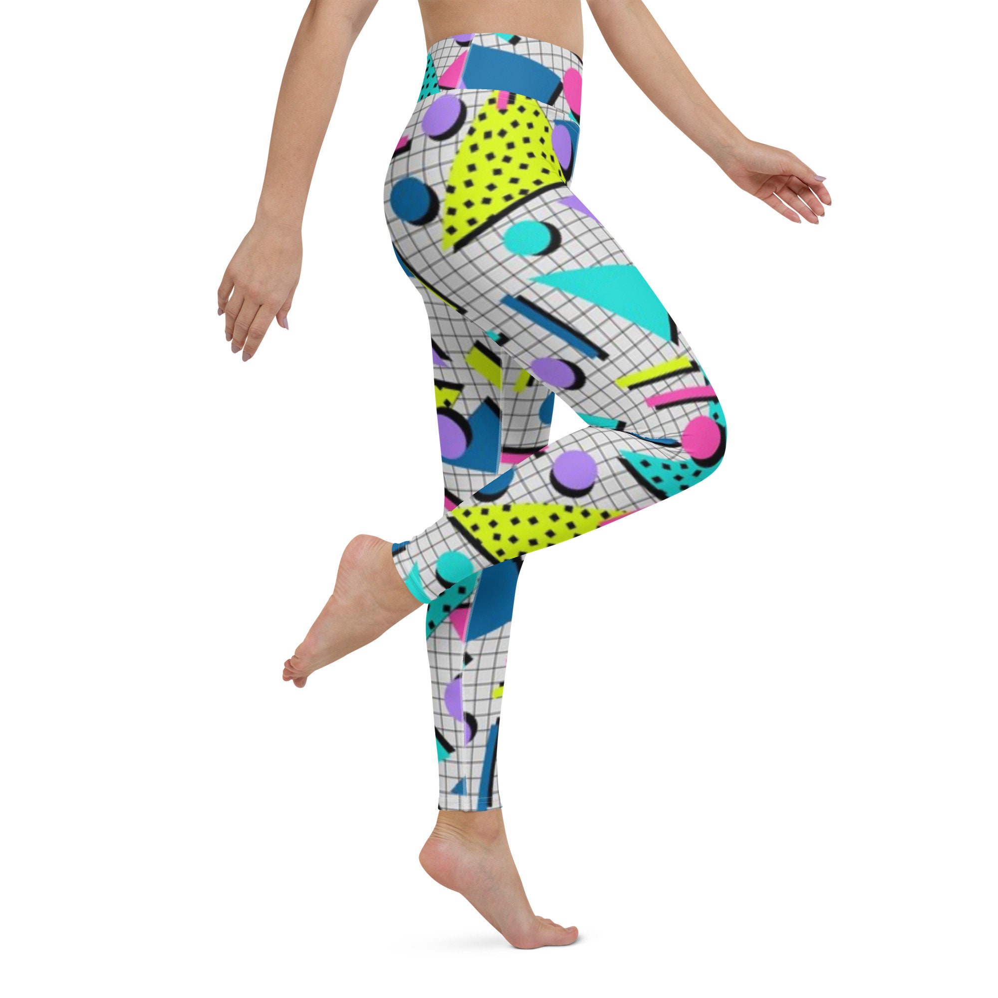 1980s Retro Vintage Patterned Leggings, Girls Leggings, Womens Leggings ...