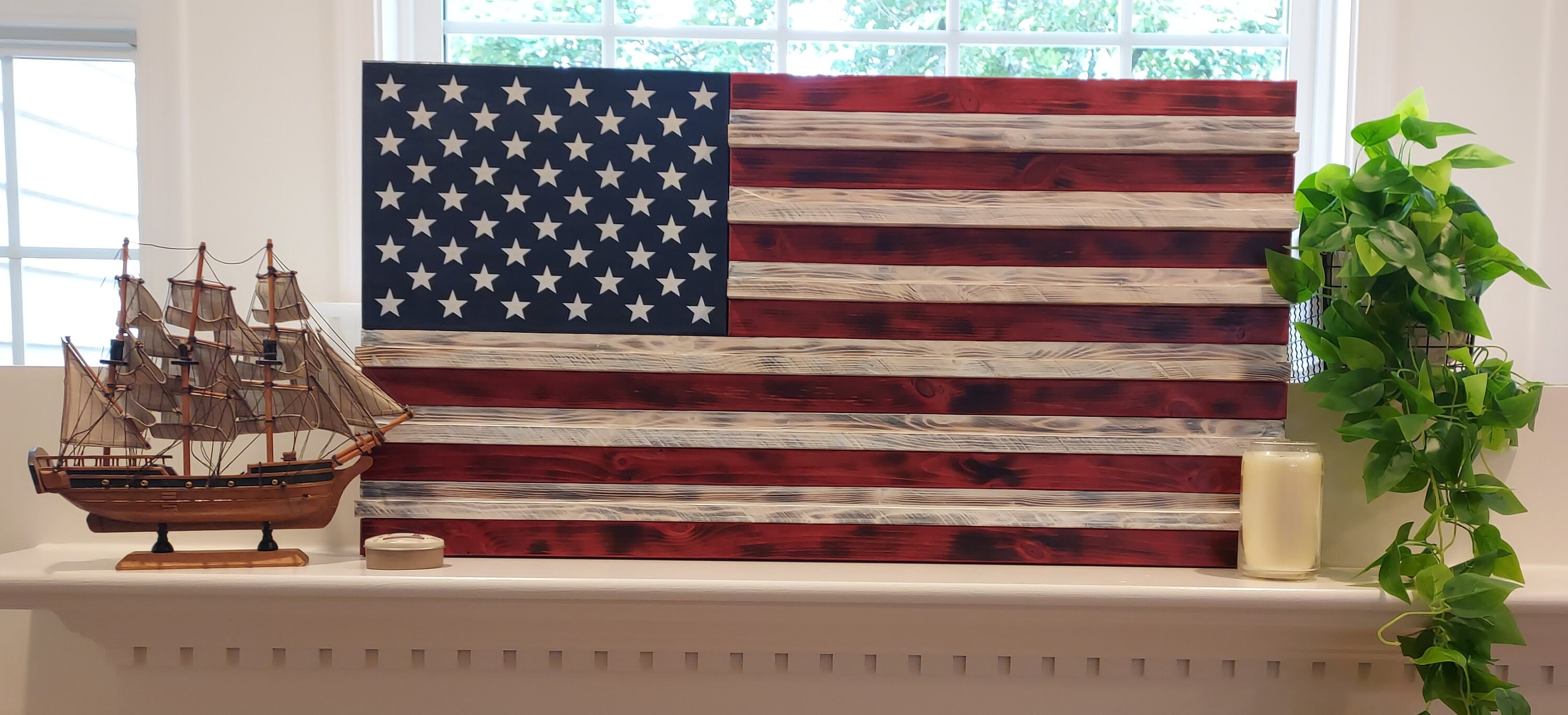 Handcrafted Challenge Coin Display Wooden Flag - Etsy