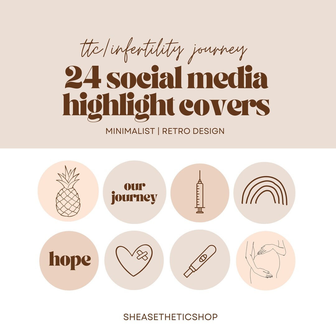 Minimalist Infertility Social Media Highlights, Social Media Icons, TTC ...