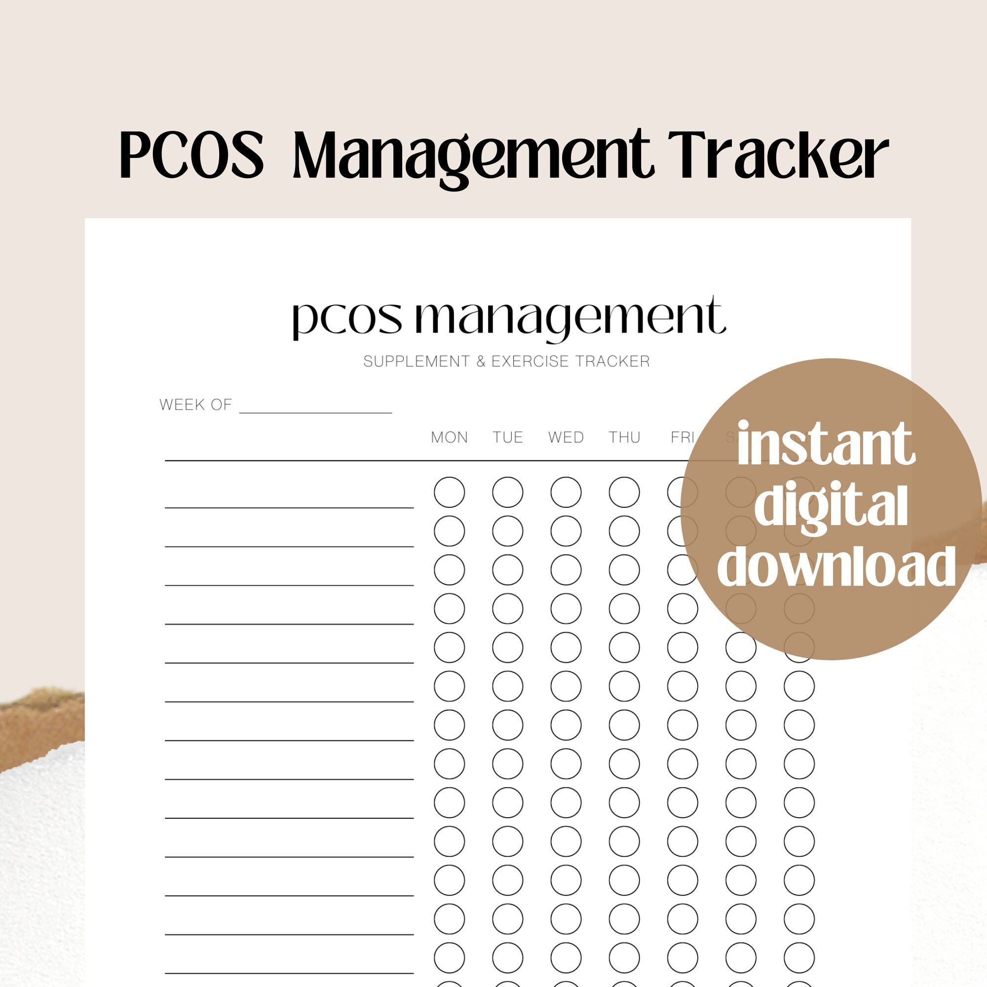 PCOS Vitamin & Supplement Tracker PCOS Wellness PCOS Exercise Planner ...