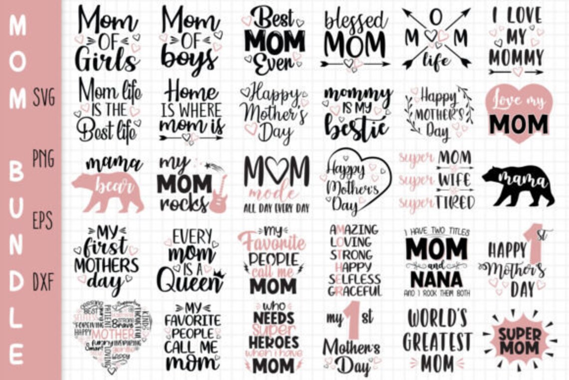 Mothers Day SVG Bundle, Mom Life Svg, Mother's Day, Mama Svg, Mommy and ...