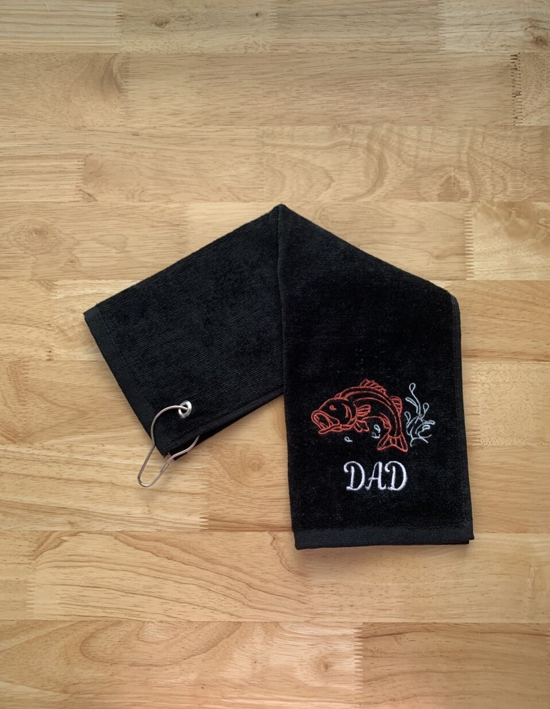Personalized Embroidered Fishing Towel With Grommet Hook - Etsy