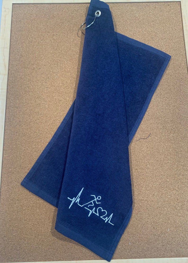 A Runner’s Heartbeat- Embroidered Exercise Towel With Hook - Etsy