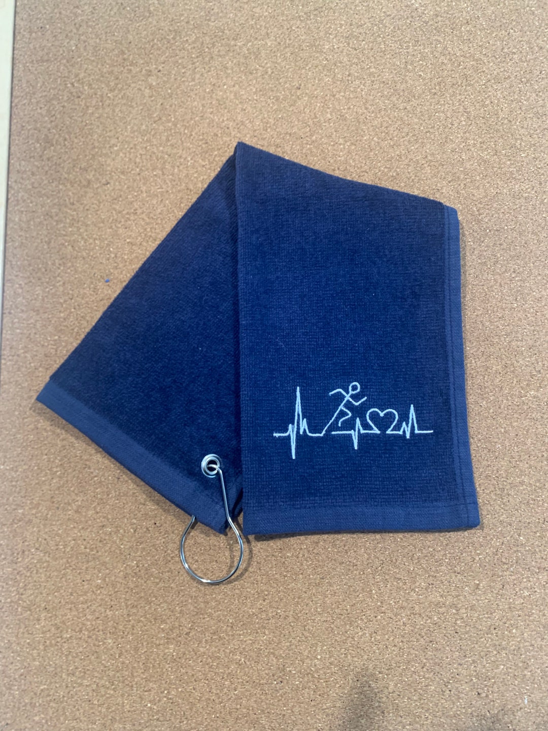 A Runner’s Heartbeat- Embroidered Exercise Towel With Hook - Etsy