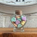 Heart Shaped Candy Jar Glass Filled With Conversation Hearts - Etsy