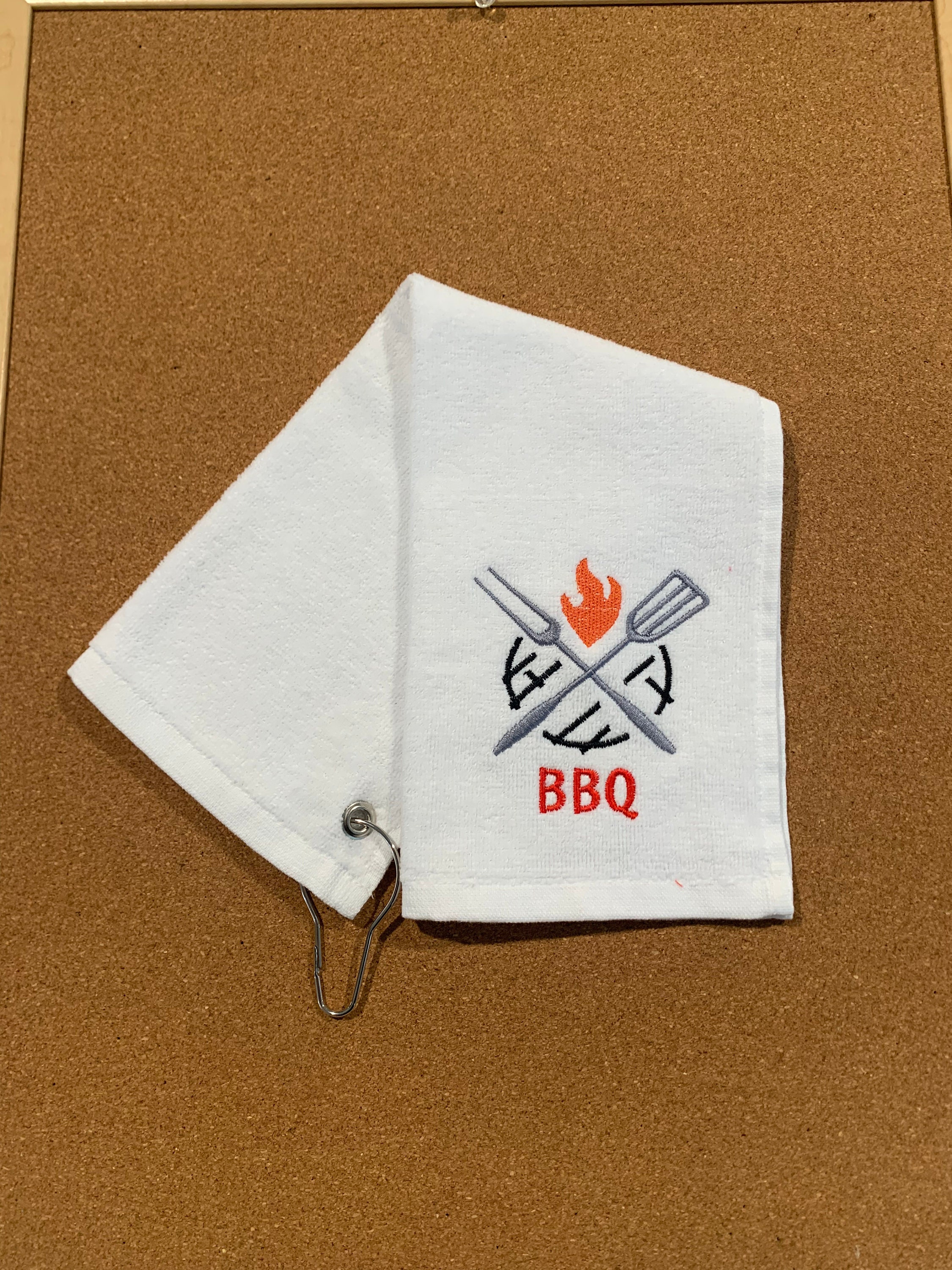 BBQ Embroidered Grilling Towel With Hook - Etsy