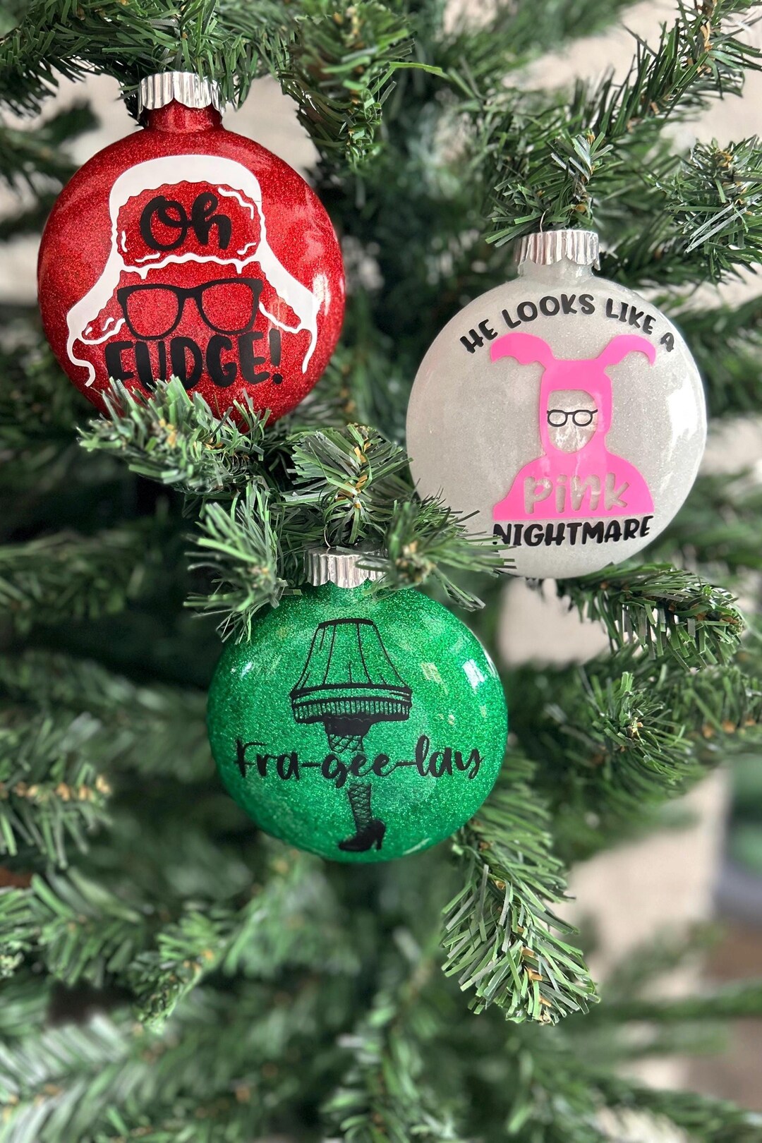 A Christmas Story Inspired Ornaments//glass Ornaments// 4 In. Flat Disc ...