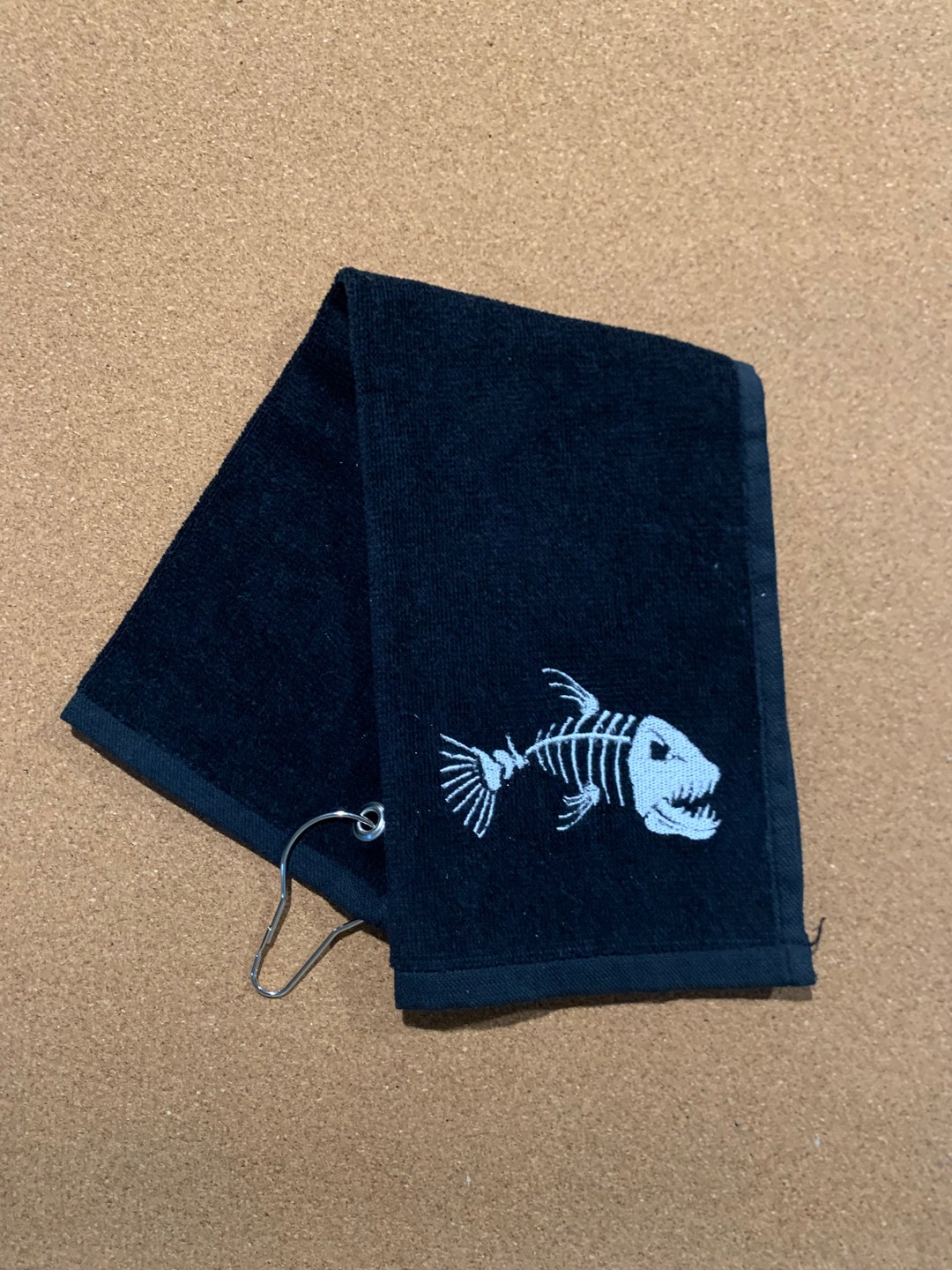 Skeleton Fish Embroidered Fishing Towel With Hook - Etsy