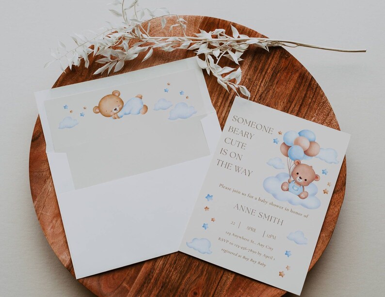 Teddy Bear Envelope Liner, Envelope Liner Template, Baby Shower Envelope Liners, Birthday Invite ...