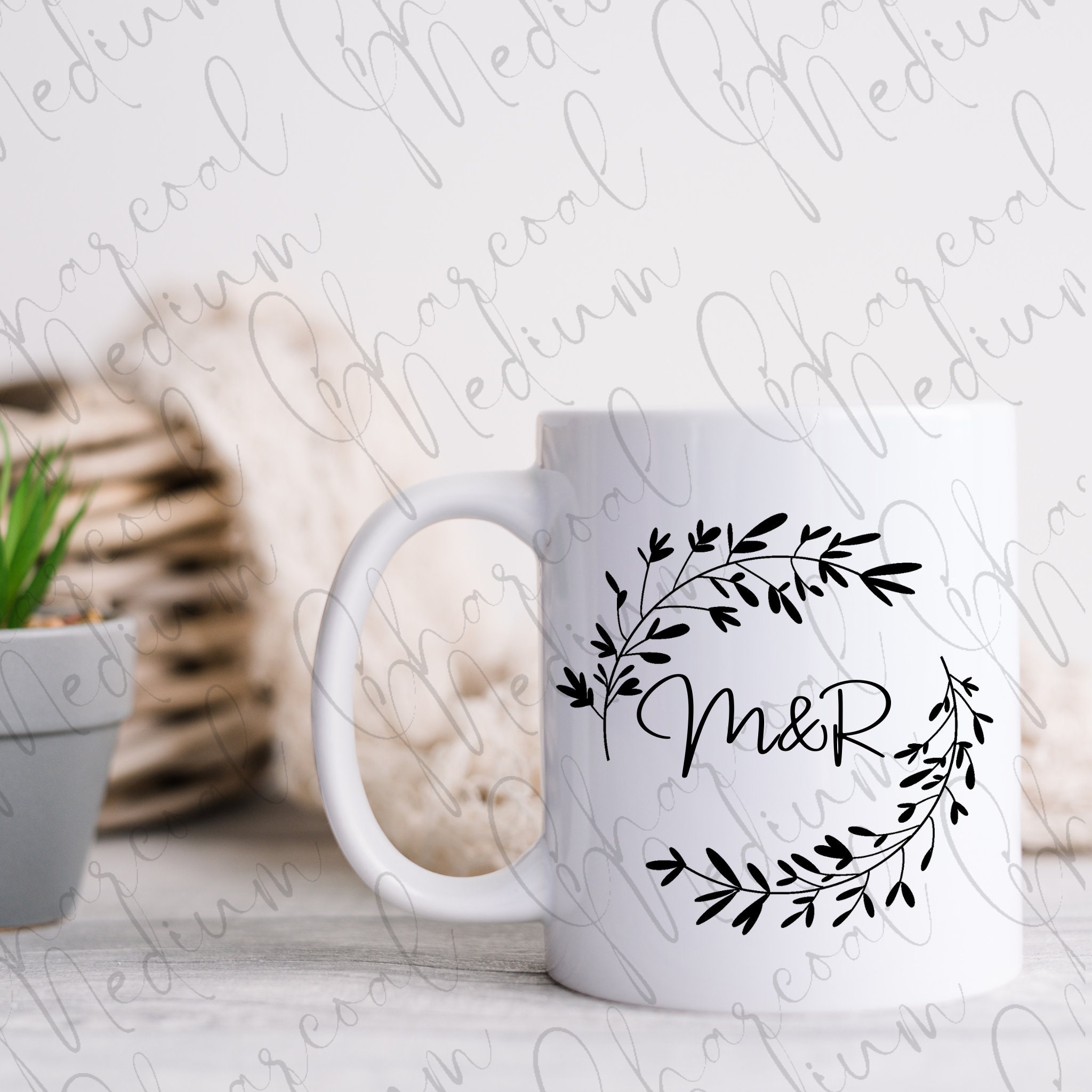 Wreath, Floral, Decorative Border, Leaf, Vine, Monogram, SVG File, PNG ...