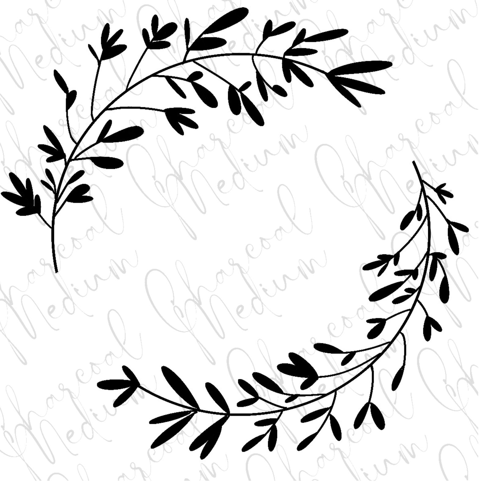 Wreath, Floral, Decorative Border, Leaf, Vine, Monogram, SVG File, PNG ...