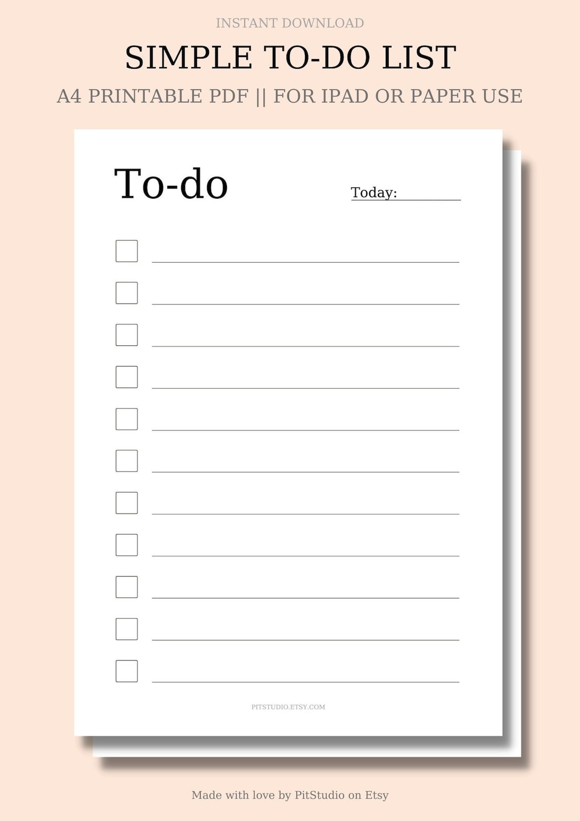 Simple to Do List Printable Document, Minimalistic Daily Tasks Planner ...