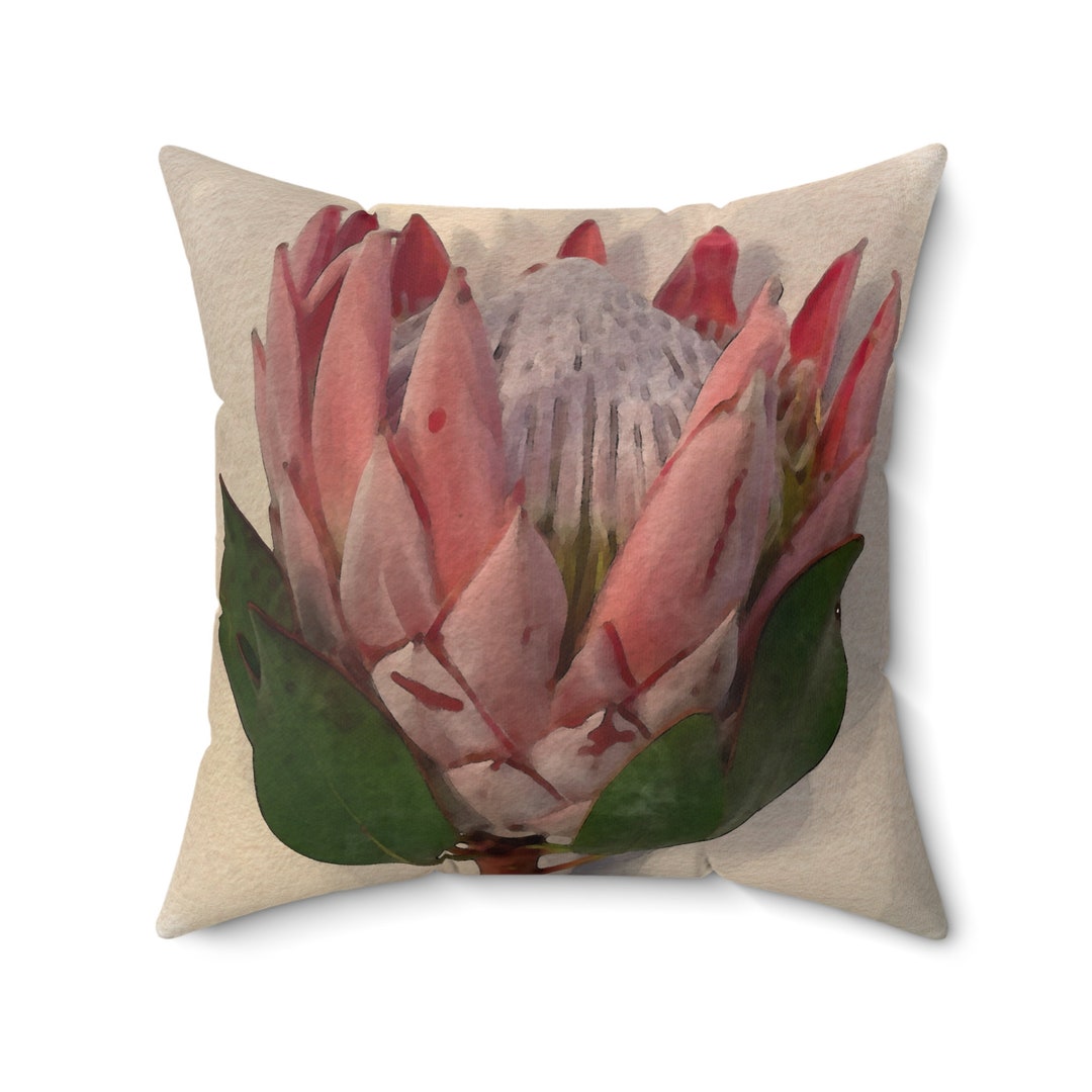 King Protea Light Pink Square Pillow With Inner - Etsy