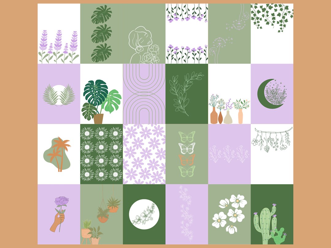 24 Nature, Botanical Plant A4 Collage Kit Posters for DIGITAL DOWNLOAD ...
