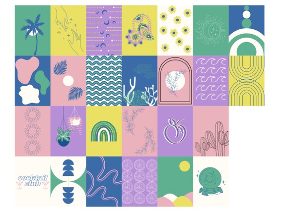 26 A4 Collage Kit Posters for DIGITAL DOWNLOAD Pink Green - Etsy