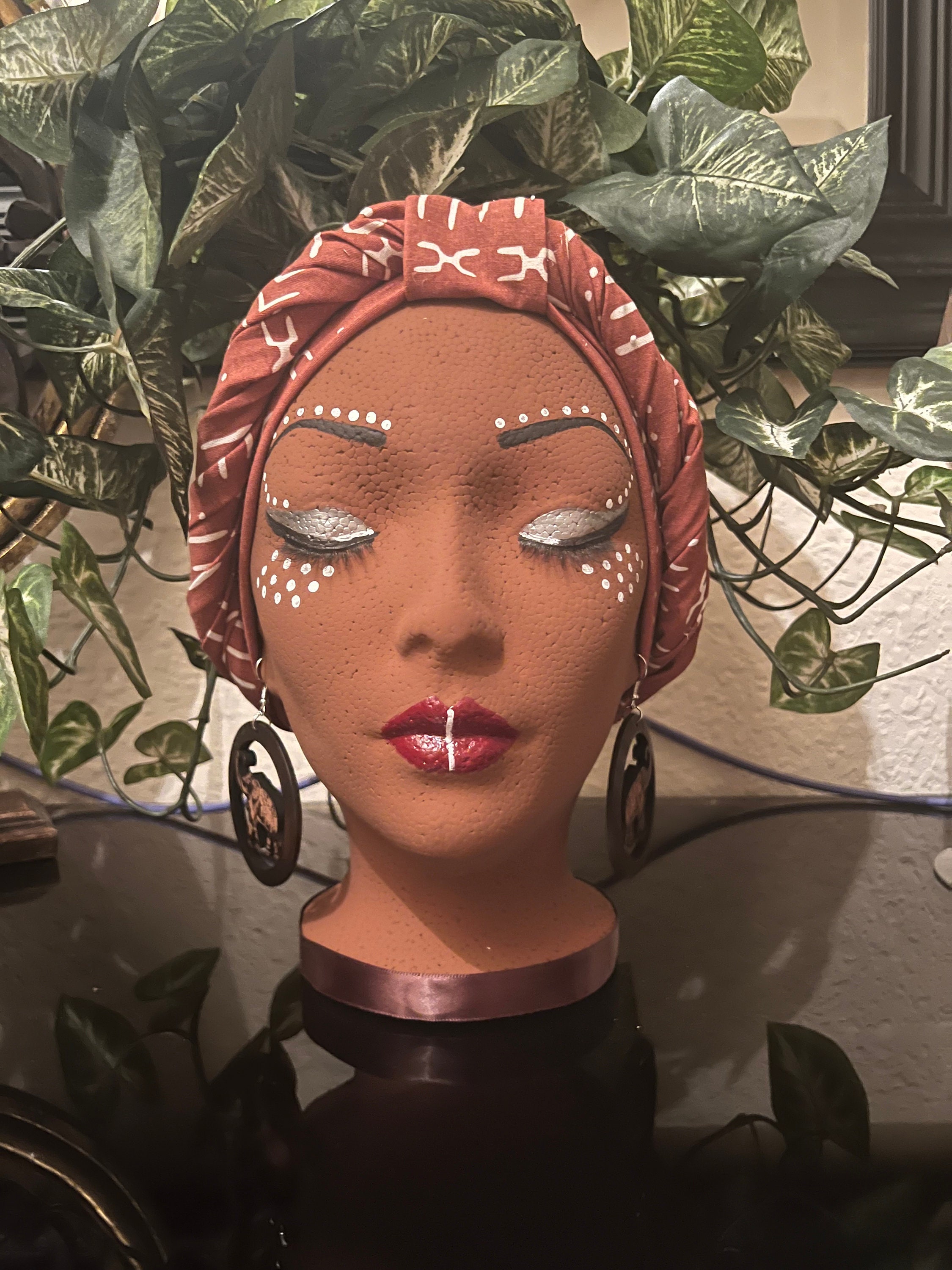 STYROFOAM HEAD PLANTER, Foam Head Planter, Afrocentric Styrofoam Head ...