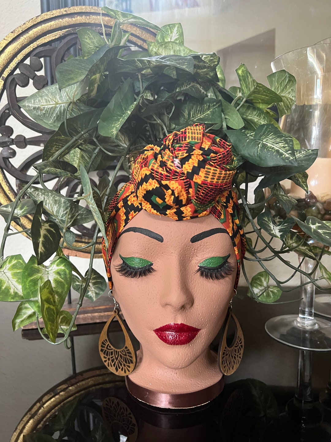 STYROFOAM Head Planter, Foam Head Planter, Afrocentric Styrofoam ...