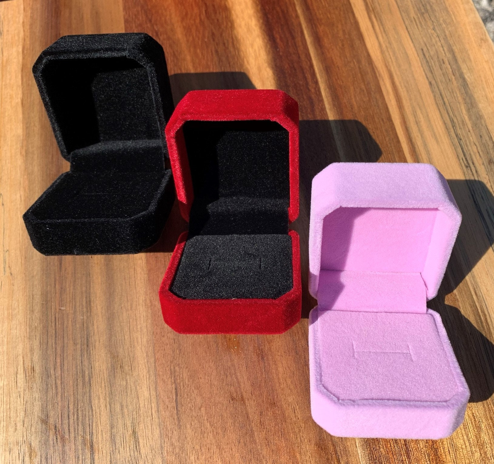 Velvet Ring Gift Boxes Choose Your Color - Etsy